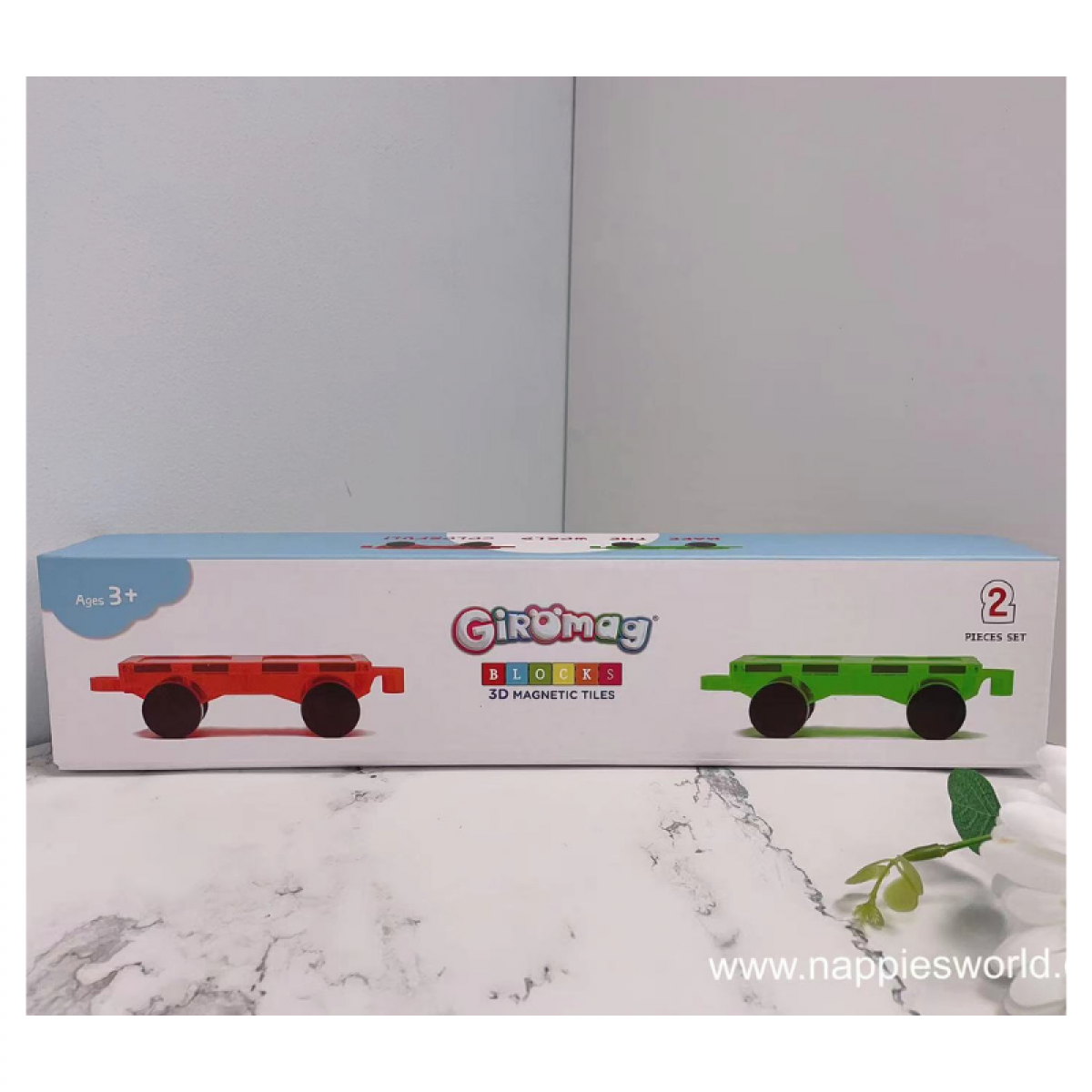GiroMag Magnetic Tiles 2pcs Kids Baby Toy Education